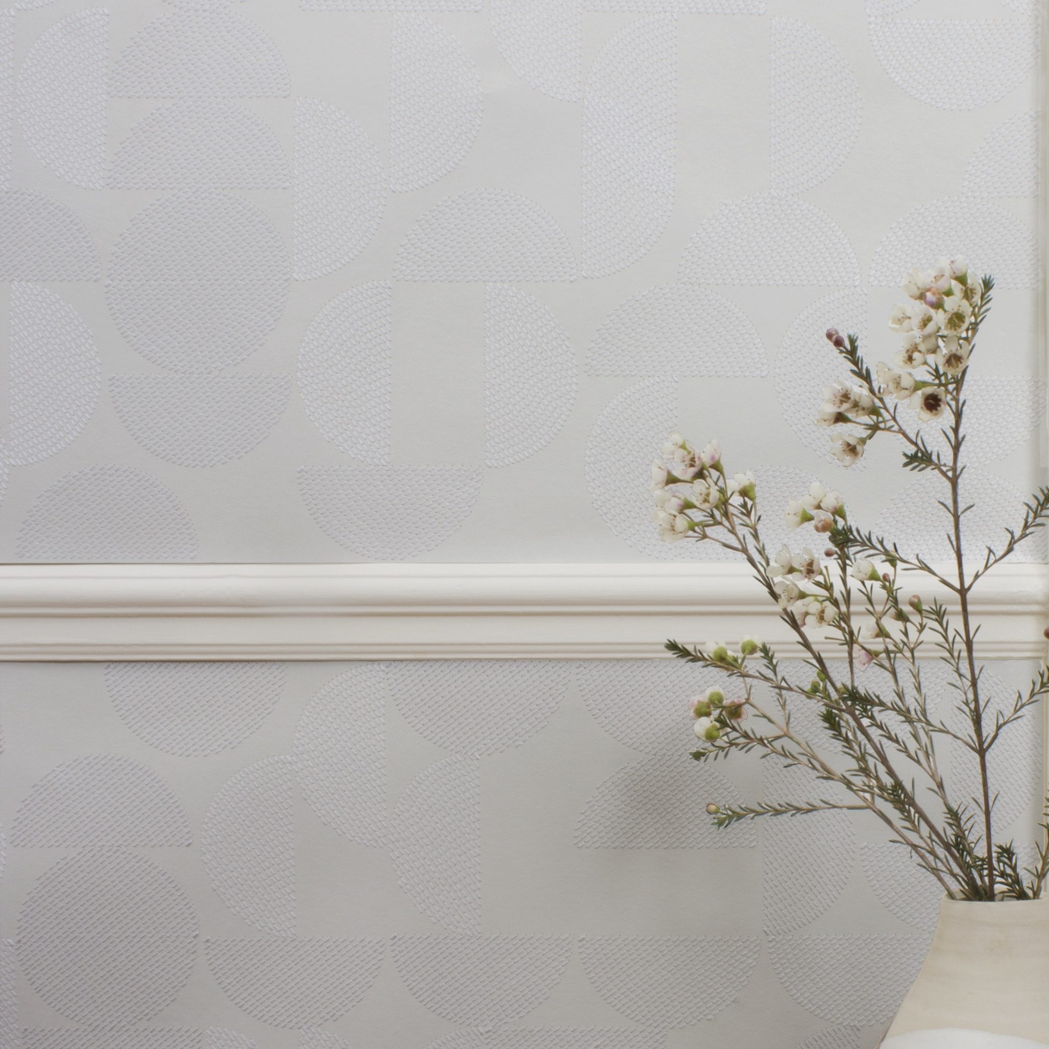 ARC EMBROIDERED WALLPAPER | Paperwhite - CUSTHOM